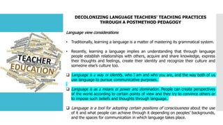 Decolonizing ELT: Diversity, difference, and teaching practices | PPT