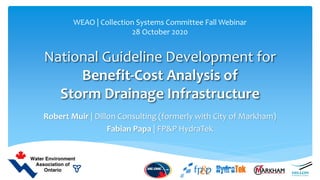 National Guideline Development for Benefit-Cost Analysis of Storm Drainage Infrastructure | PPT