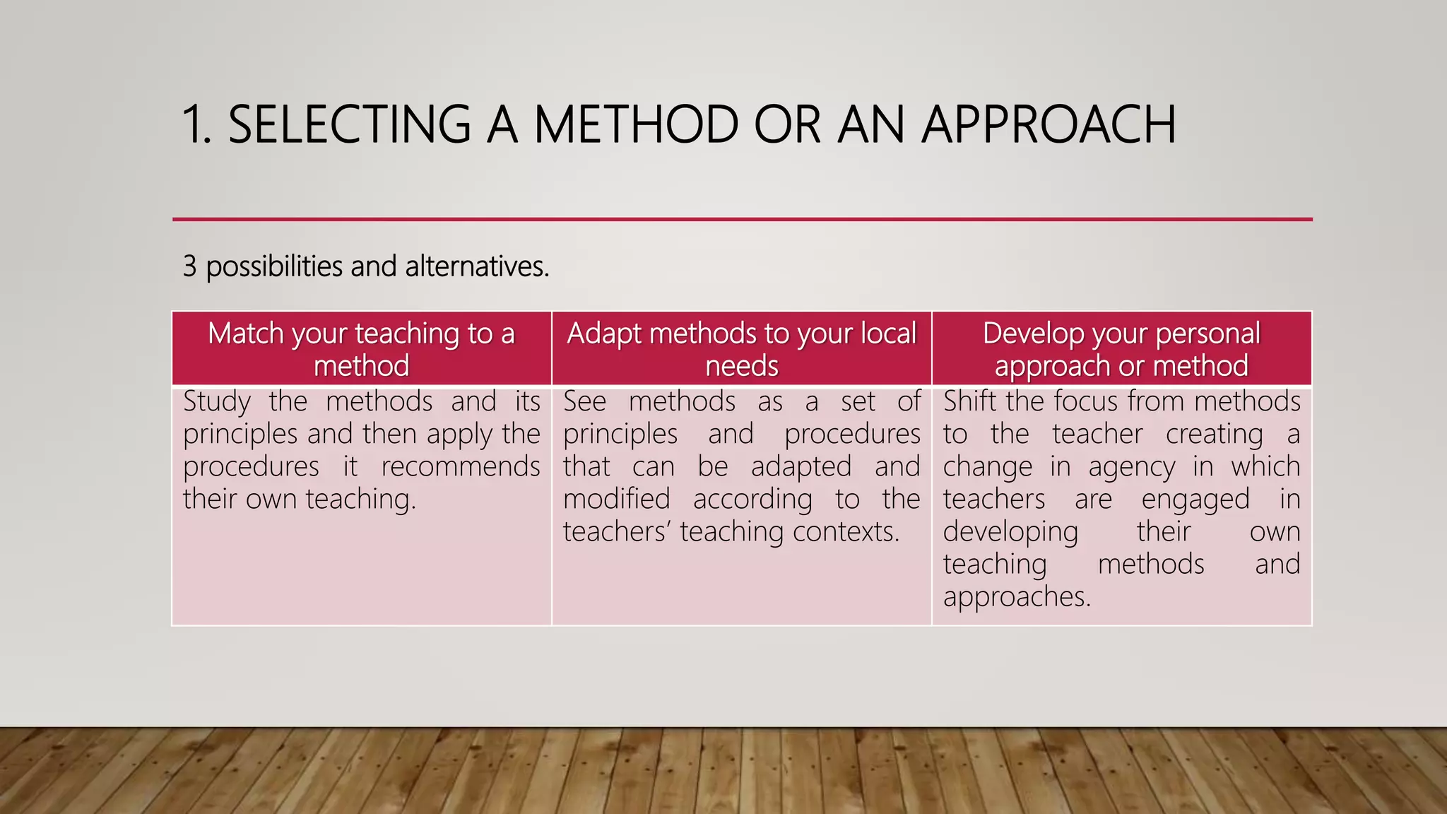 EFL teachers: Revisiting methods and approaches in ELT education | PPTX