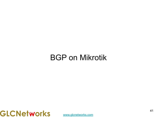Running BGP with Mikrotik | PPT