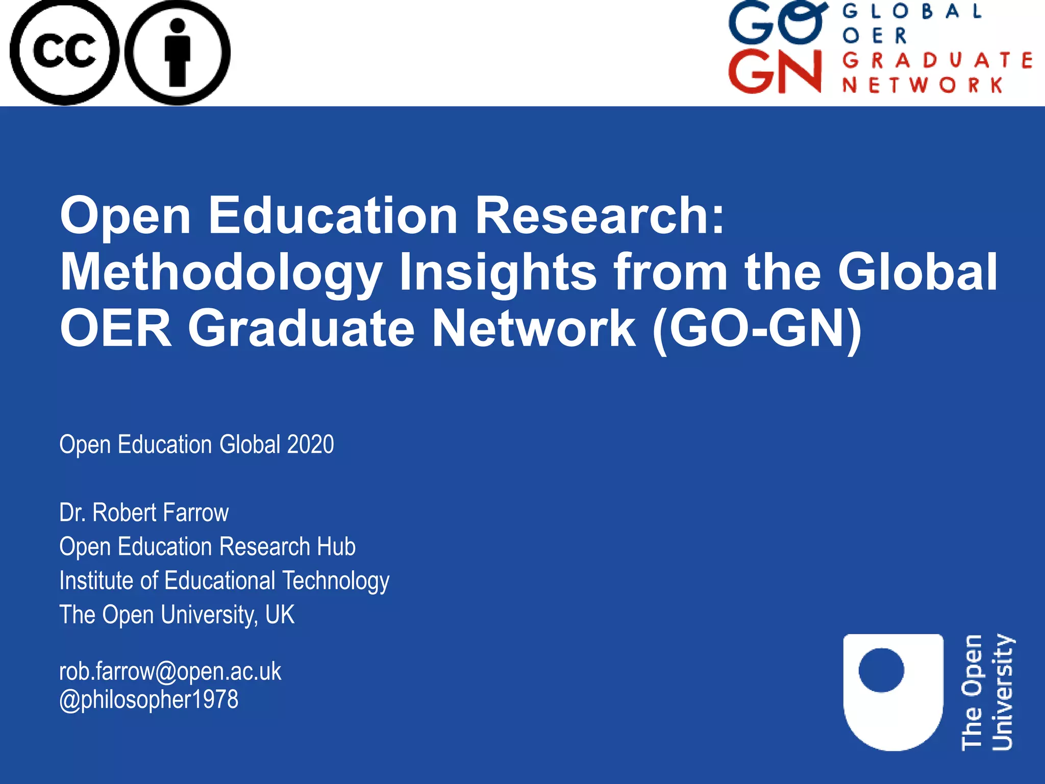 Open Education Research: Methodology Insights from the Global OER ...