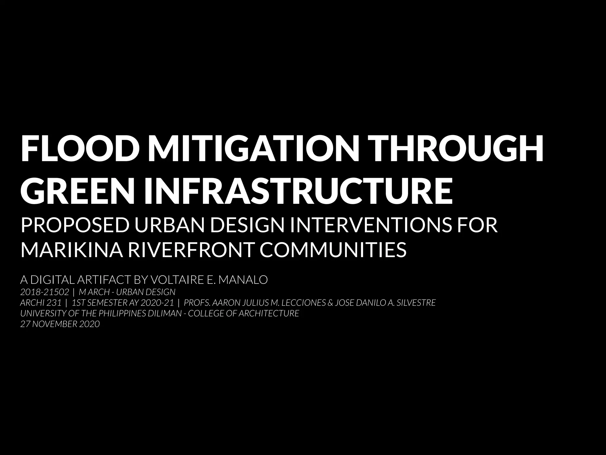 Flood Mitigation through Green Infrastructure: Proposed Urban Design ...