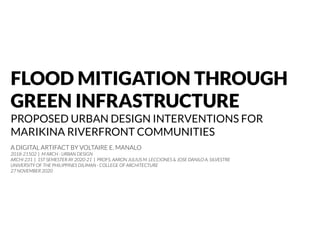 Flood Mitigation through Green Infrastructure: Proposed Urban Design Interventions for Marikina ...