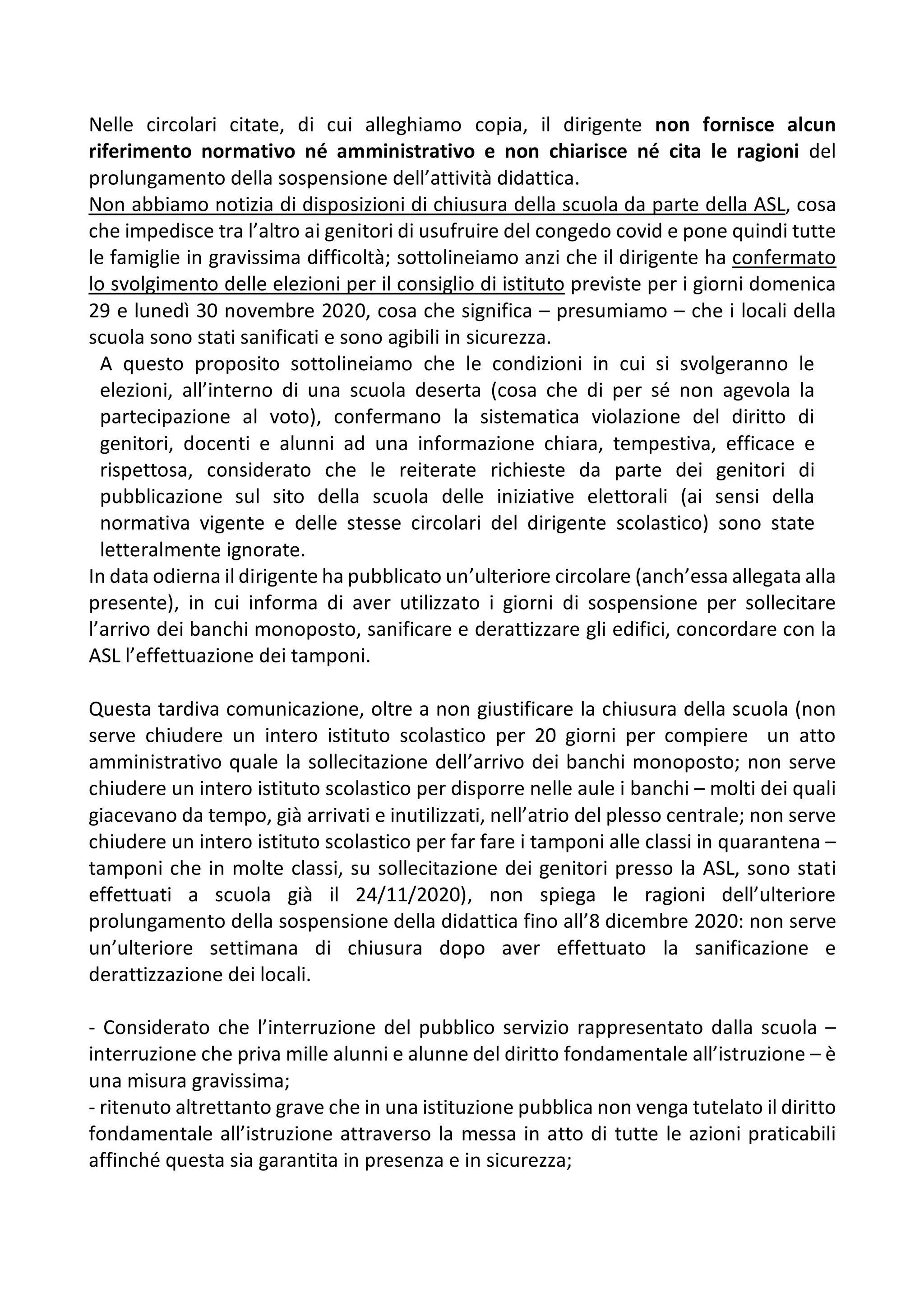 Lettera per riapertura I.C. Sesami - Roma | PDF