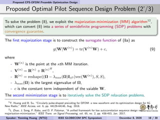 Optimal Preamble Design for Short Packet Circularly Pulse-Shaped OFDM Transmissions | PPT