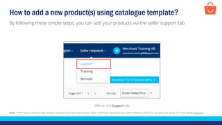 Adding a new product(s) using catalogue template | PPT