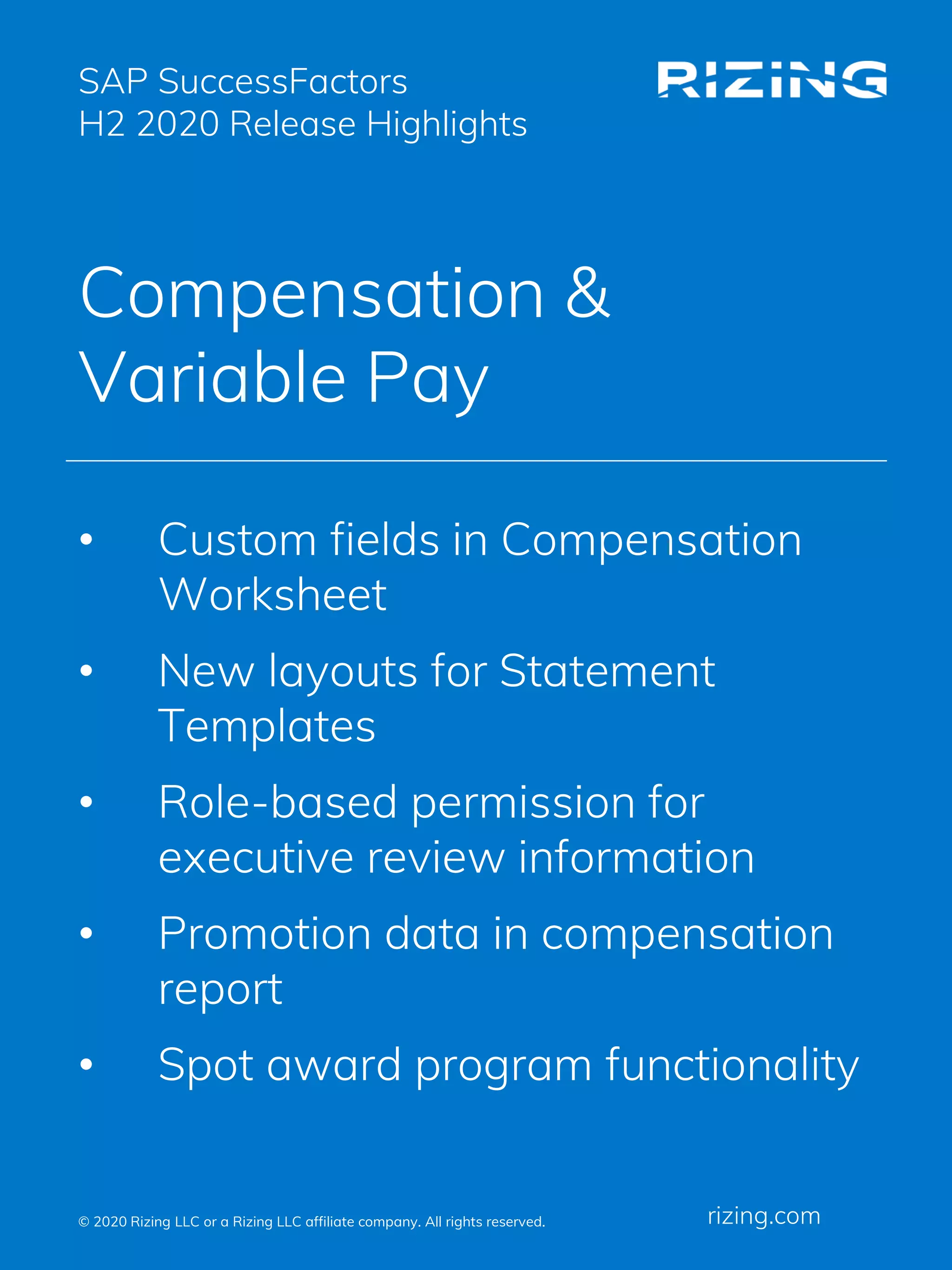 SAP SuccessFactors H2 2020 Release Highlights | PDF