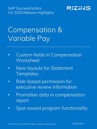 SAP SuccessFactors H2 2020 Release Highlights | PDF