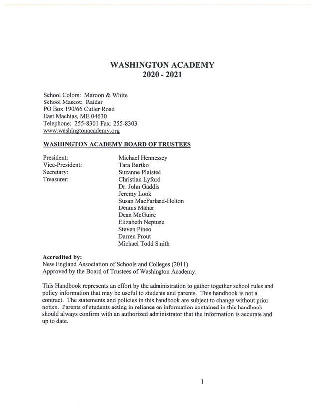 2020 2021 Student Handbook | PDF