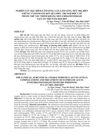 Nghiên cứu ngộ độc thuốc trừ sâu phopho hữu cơ | PDF