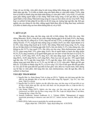 Nghiên cứu ngộ độc thuốc trừ sâu phopho hữu cơ | PDF