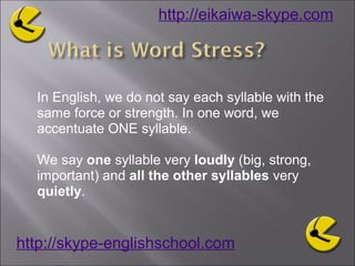 Learning English Pronunciation word stress2 | PPT