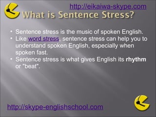Learning English Pronunciation sentence stress1 | PPT