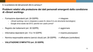 Digital transformation: Smart Working, sicurezza e dati personali | PPT