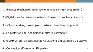 Digital transformation: Smart Working, sicurezza e dati personali | PPT