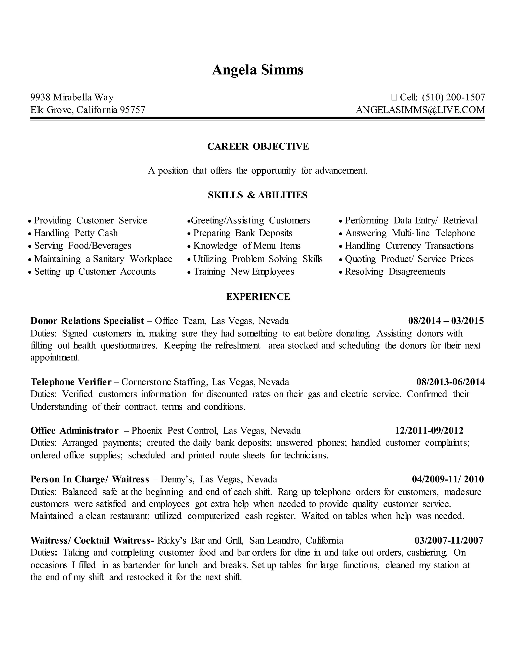 AngelaSimms2015Resume | PDF