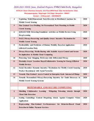 2020 and 2021 java Cloud computing | PDF