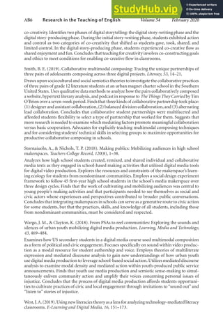 2020 Annotated Bibliography Of Research In The Teaching Of English | PDF