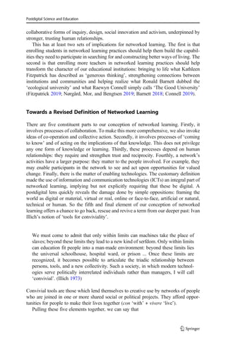 Networked Learning: Inviting Redefinition | PDF