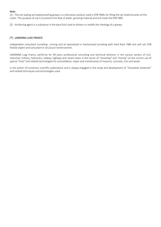 Tail seal sealants for EPB-TBM | PDF
