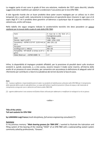 Tail seal sealants for EPB-TBM | PDF