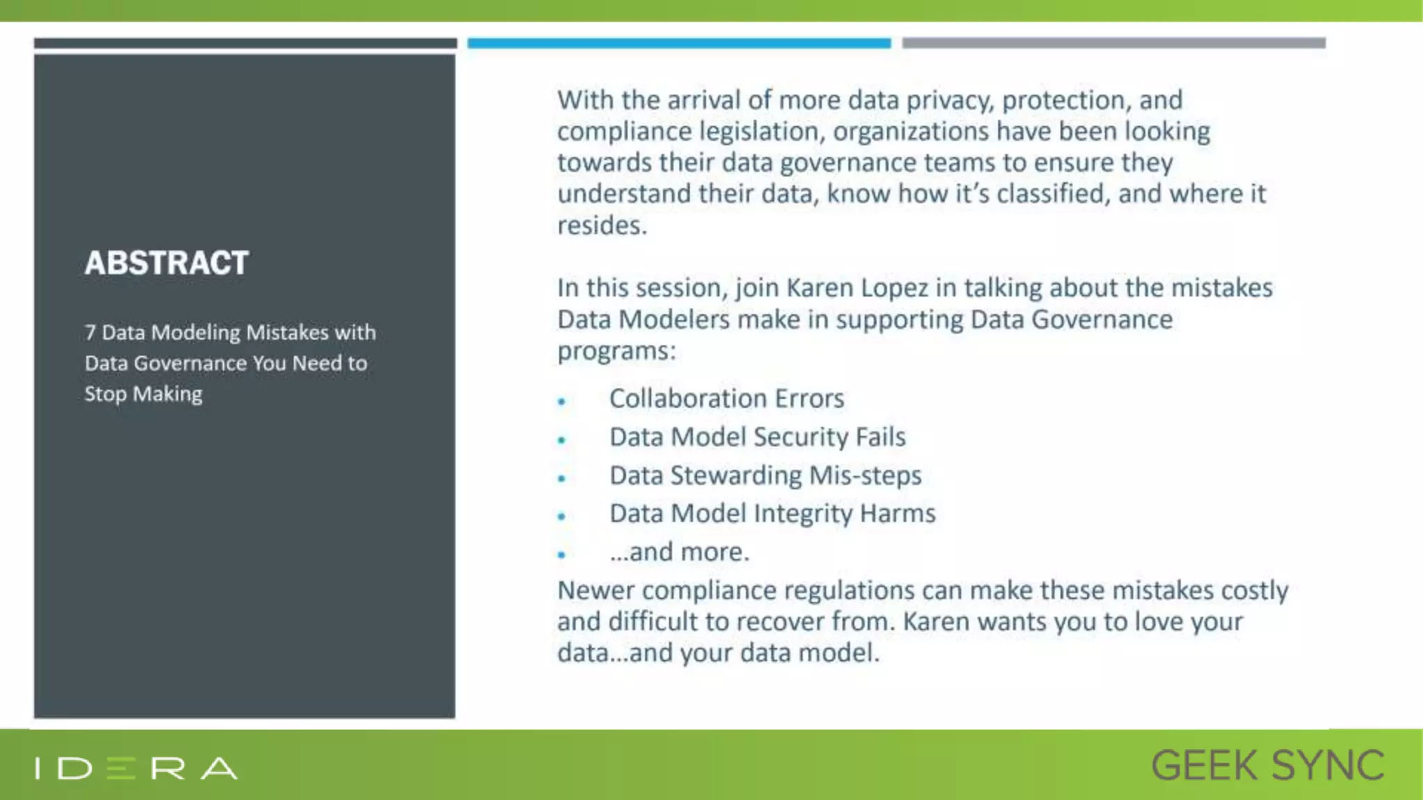 Geek Sync | Avoid the Seven Mistakes Data Modelers Make in Aiding Data Governance | PPT