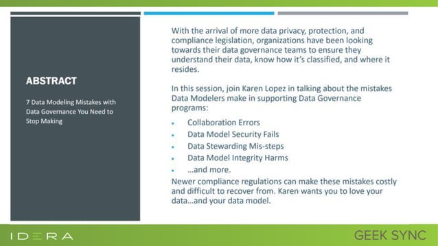 Geek Sync | Avoid the Seven Mistakes Data Modelers Make in Aiding Data ...