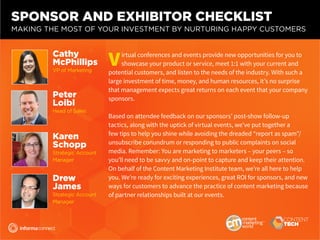 Virtual Events - Sponsor and Exhibitor Checklist | PPT