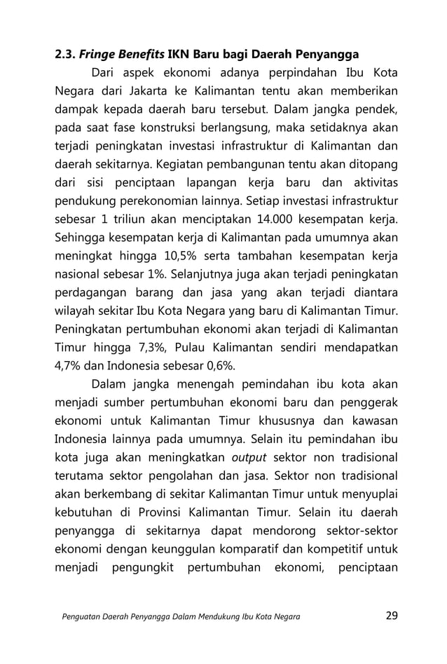 Penguatan Daerah Penyangga Ibu Kota Negara (IKN) | PDF