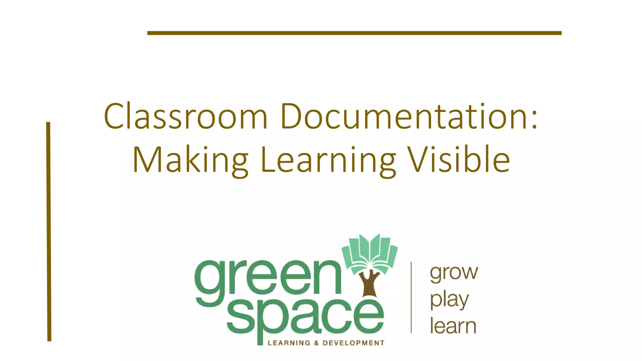 Classroom Documentation: Making Learning Visible | PPTX