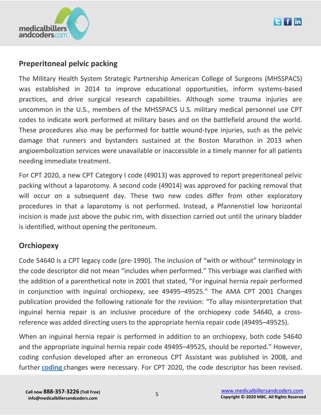 2020 Coding Updates for General Surgery | PDF | Surgery | Medical Health