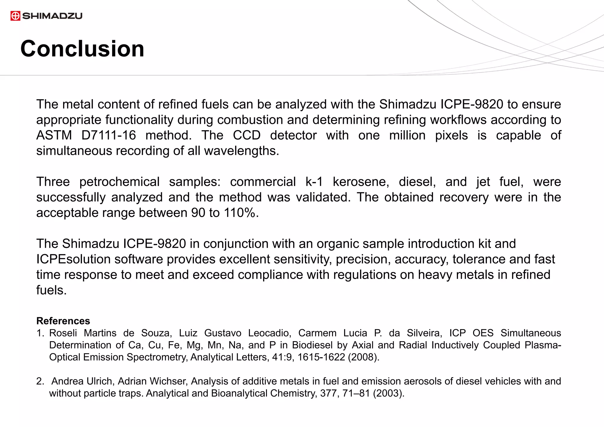 From Crude to Fuels – Trace Metals Analysis by ICP-OES for ASTM D7691 ...