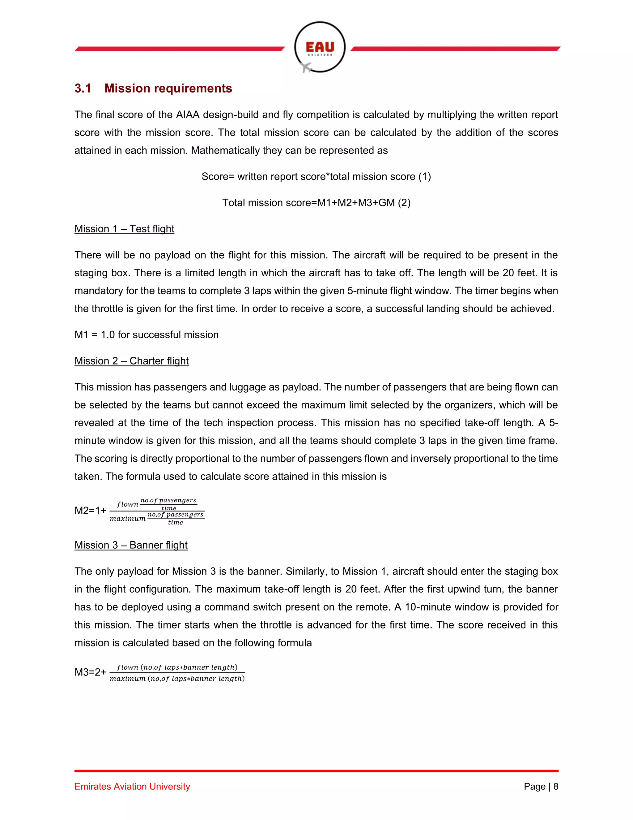 AIAA Design Build & Fly Design Report | PDF