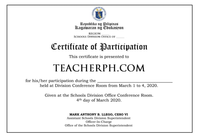 2020 DepEd Official Certificate Templates TeacherPH.com.pptx