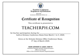 DepEd certificate recognition participation | PPT
