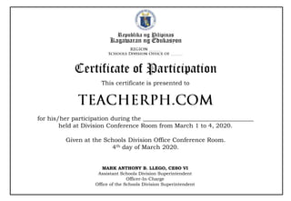 2020 DepEd Official Certificate Templates TeacherPH.com.pptx