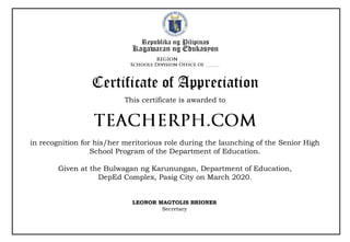 2020 DepEd Official Certificate Templates TeacherPH.com.pptx
