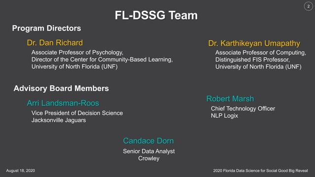 2020 Florida Data Science for Social Good Big Reveal | PPT