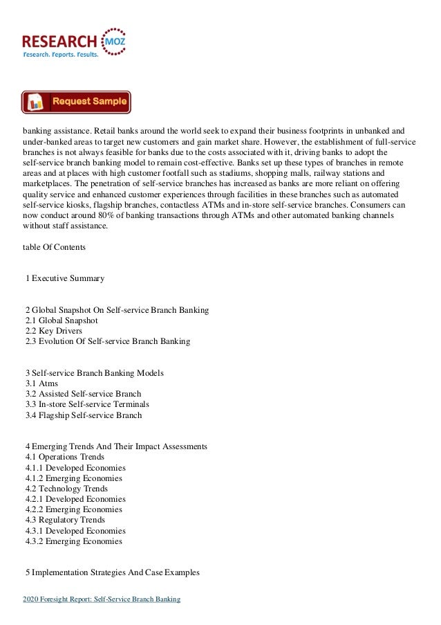 2020 Foresight Report: Self-Service Branch Banking:Industry Analysis Report 2020 Foresight Report: Self-Service Branch Banking:Industry Analysis Report