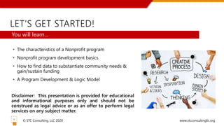 Developing Nonprofit Programs Seminar #2 | PPTX