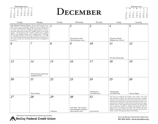 2020 historical society calendar | PPT