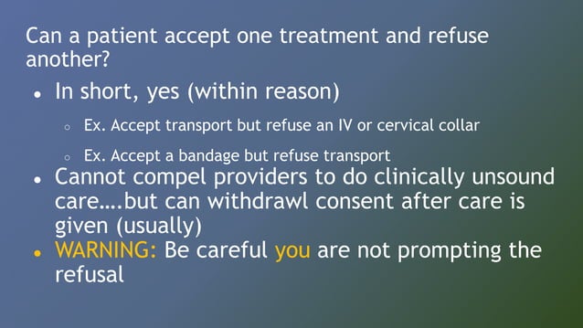 2020 informed refusal best practices | PPTX | First Aid | Injuries