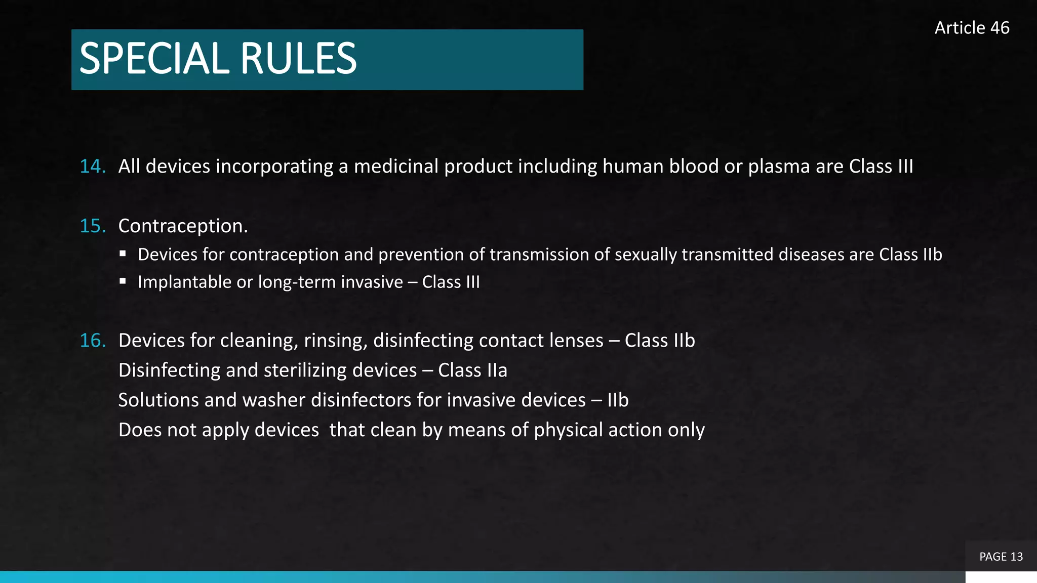 Medical Devices Regulation (MDR) 2017/745 - Classification of devices ...