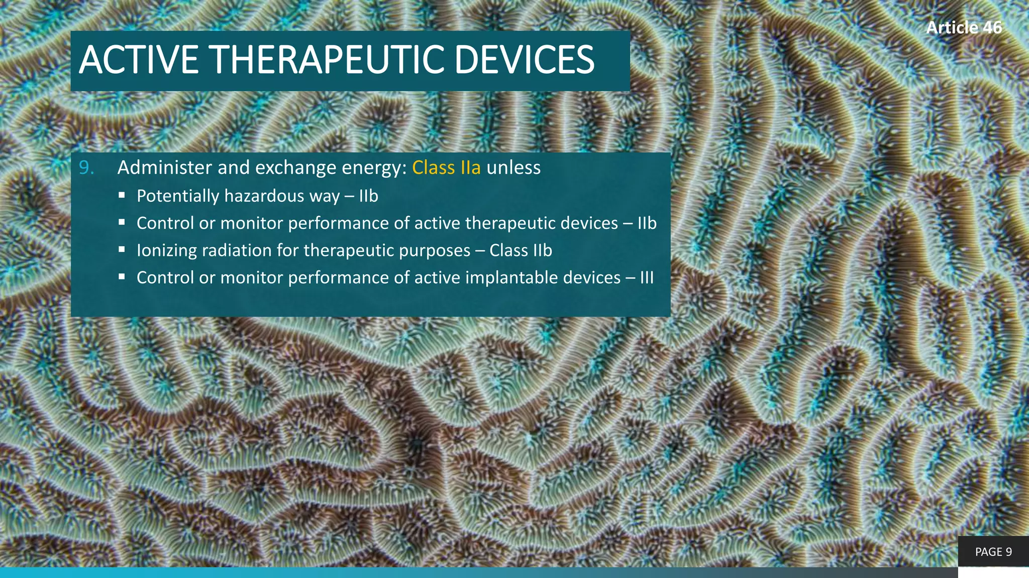 Medical Devices Regulation (MDR) 2017/745 - Classification of devices ...