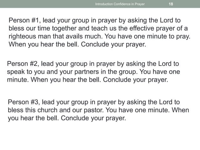CONFIDENCE IN PRAYER - INTRODUCTION | PPT
