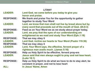 CONFIDENCE IN PRAYER - INTRODUCTION | PPTX