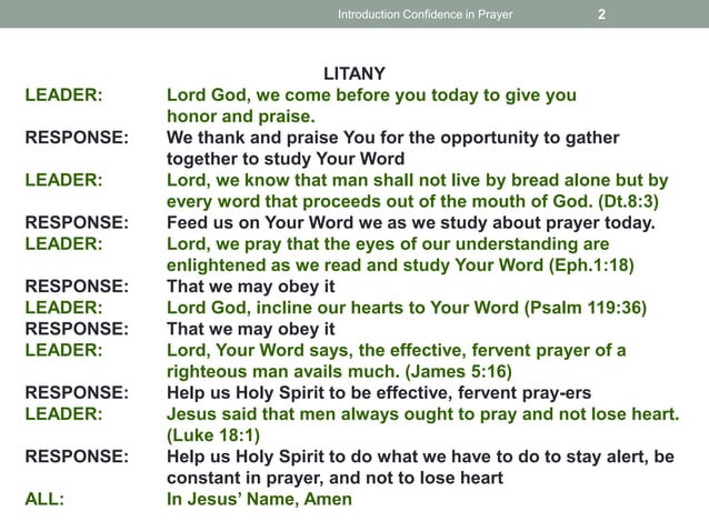 CONFIDENCE IN PRAYER - INTRODUCTION | PPT