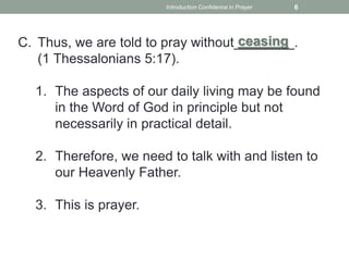 CONFIDENCE IN PRAYER - INTRODUCTION | PPT