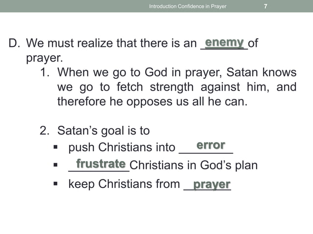 CONFIDENCE IN PRAYER - INTRODUCTION | PPT