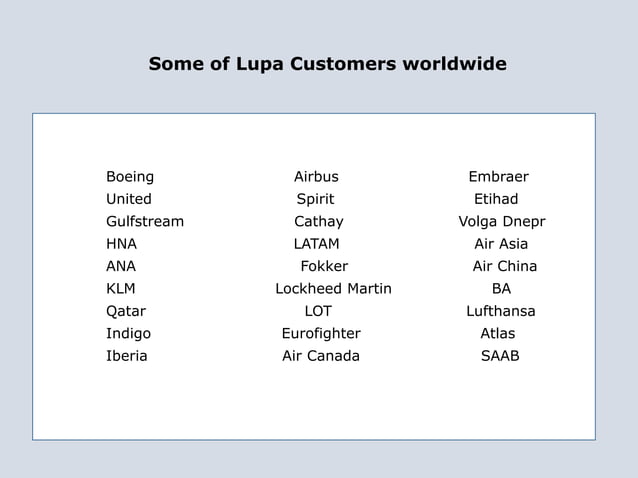2020 lupa aircraft models general presentation | PPT